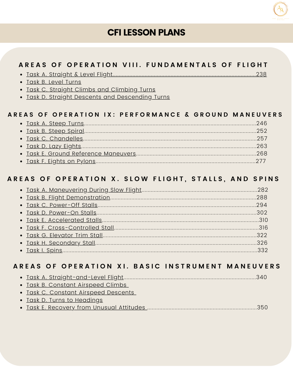 CFI/CFII Lesson Plan Bundle